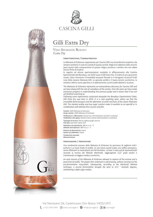 GILLI ROSATO Extra Dry Cuvee [Cascina Gilli] 75cl | Once Upon A Vine