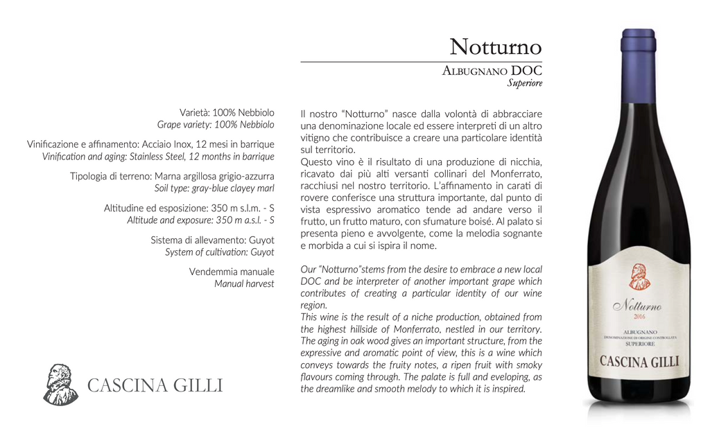 NOTTURNO Albugnano Superiore DOC 2020 [Cascina Gilli] 75cl | Once Upon ...