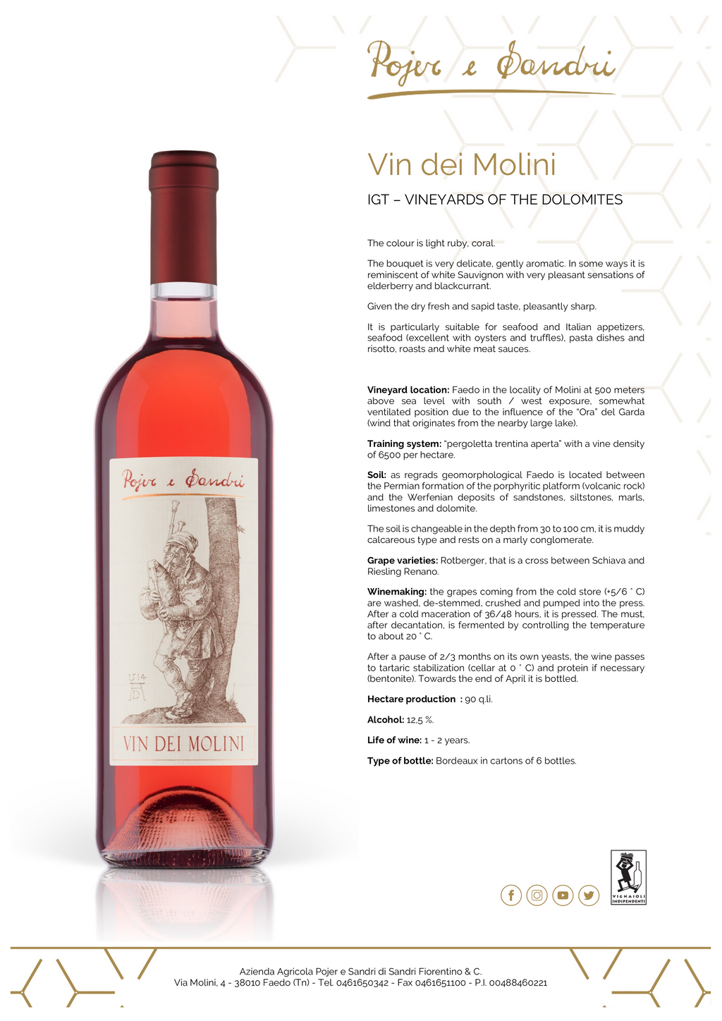 VIN DEI MOLINI Dolomiti 2020 [Pojer & Sandri] 75cl | Once Upon A Vine